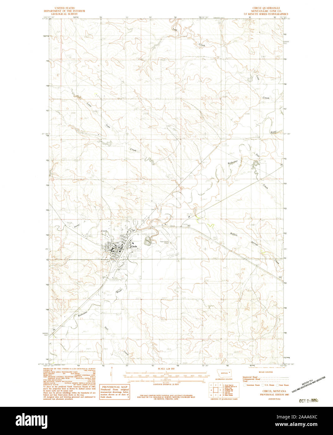 Map of circle montana hi-res stock photography and images - Alamy