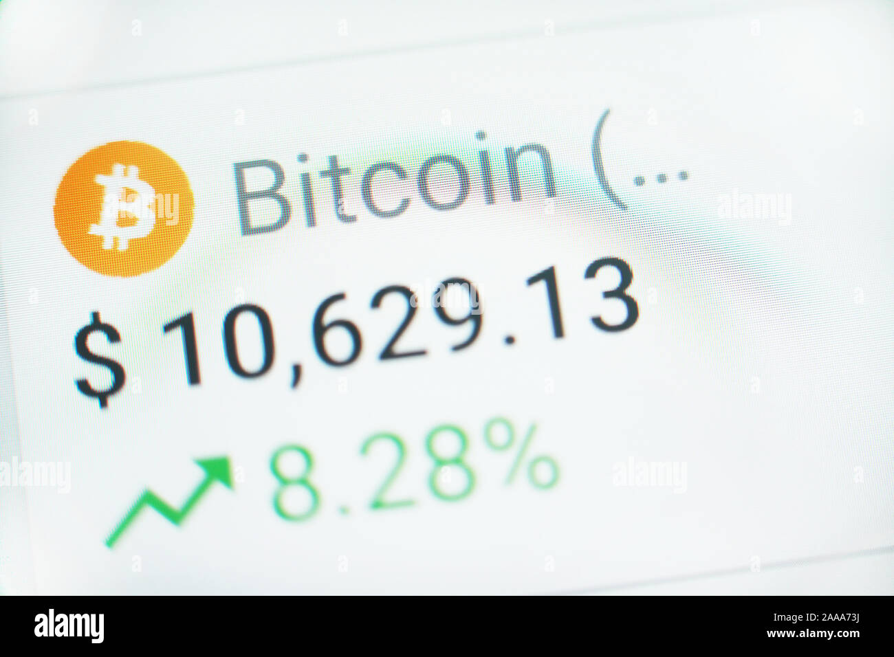 Bitcoin on mining screen and trading chart hi-res stock photography and ...