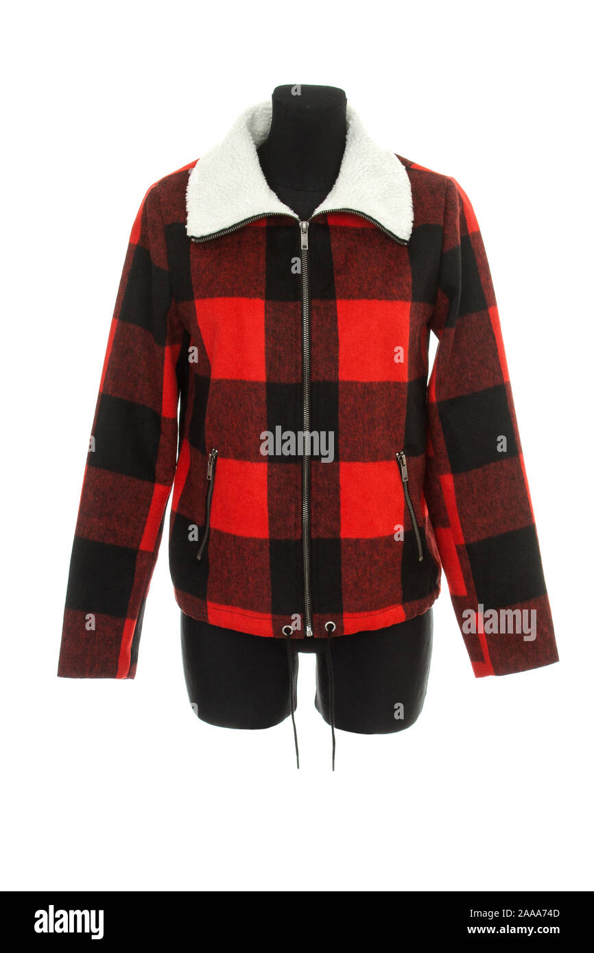 checkered jacket isolated on white background Stock Photo - Alamy
