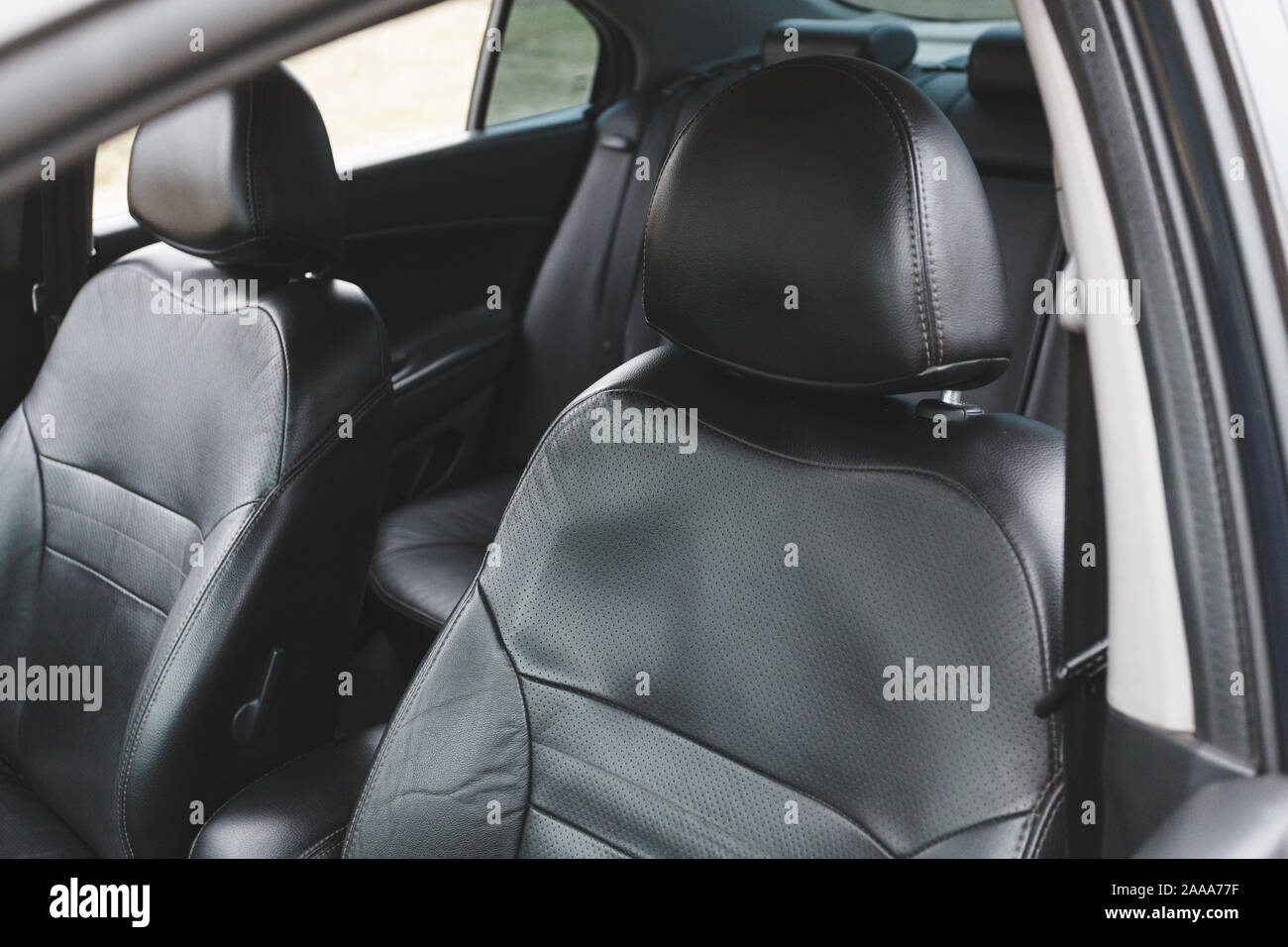 Car interior, part of front seats, close Stock Photo - Alamy