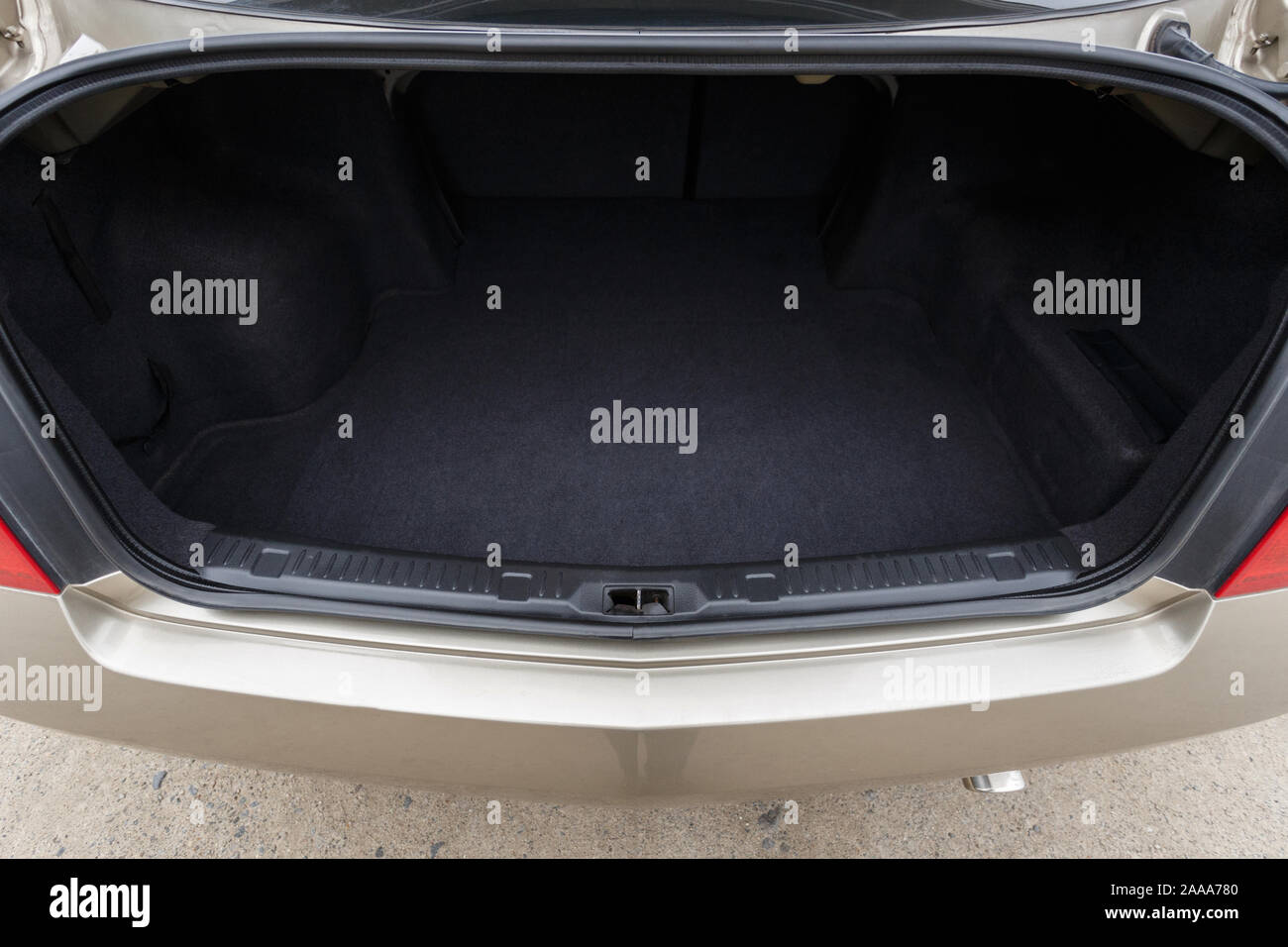 Car golden color with open empty trunk Stock Photo - Alamy