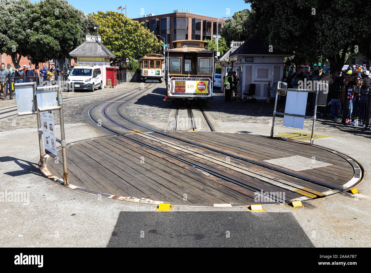 SFMTA Cable Car Turntable Station at Hyde and Beach Streets Stock Photo ...