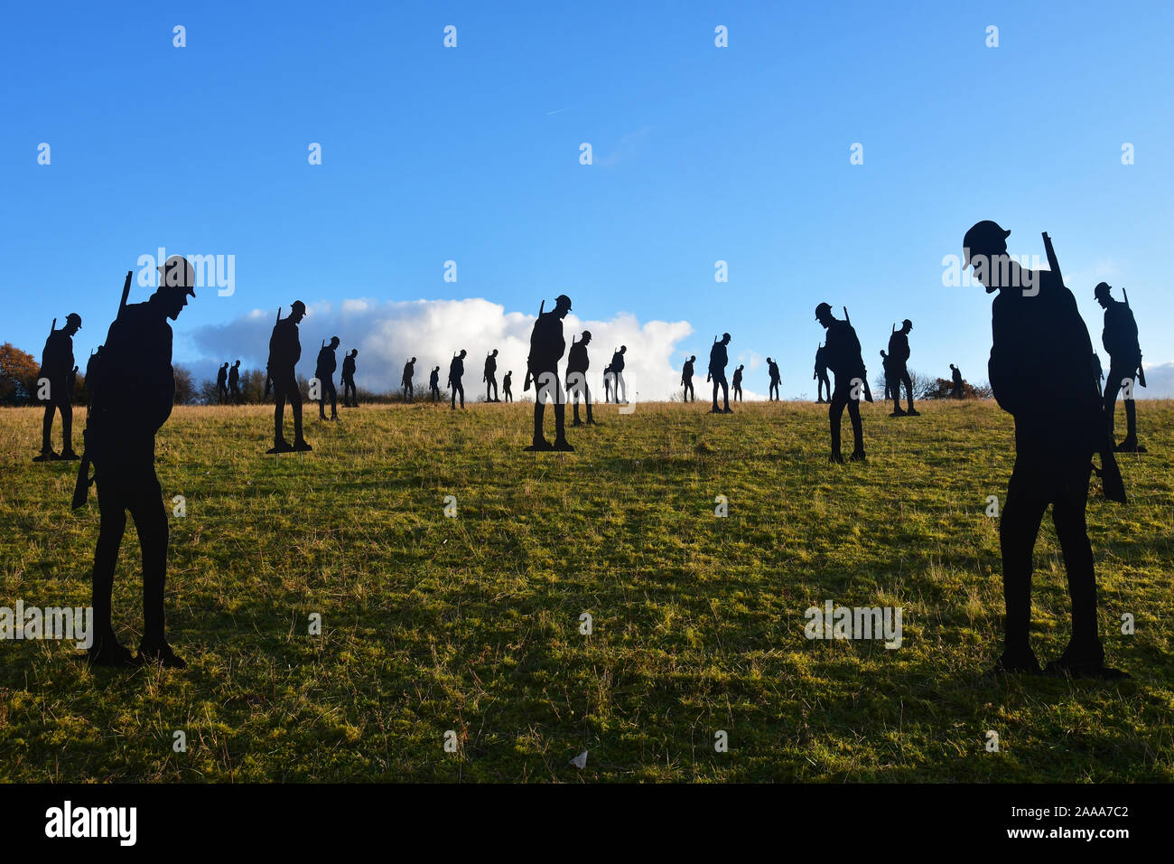 M40 Soldiers - Sculpture on the hill at Aston Rowant Nature Reserve ...