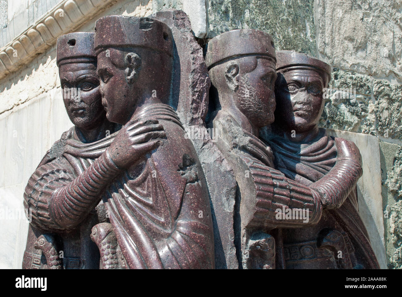 Venice, Italy: The four Tetrarchs statue at the entrance of the Doge's ...