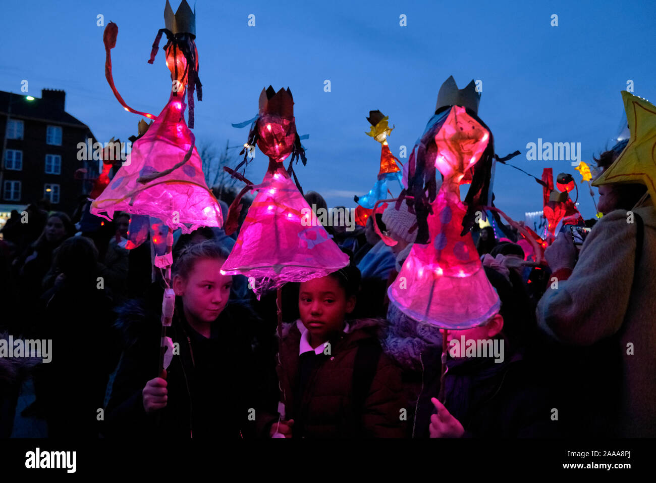 Greenwich, London, UK, 20th November 2019. Lantern Parade in the Royal ...