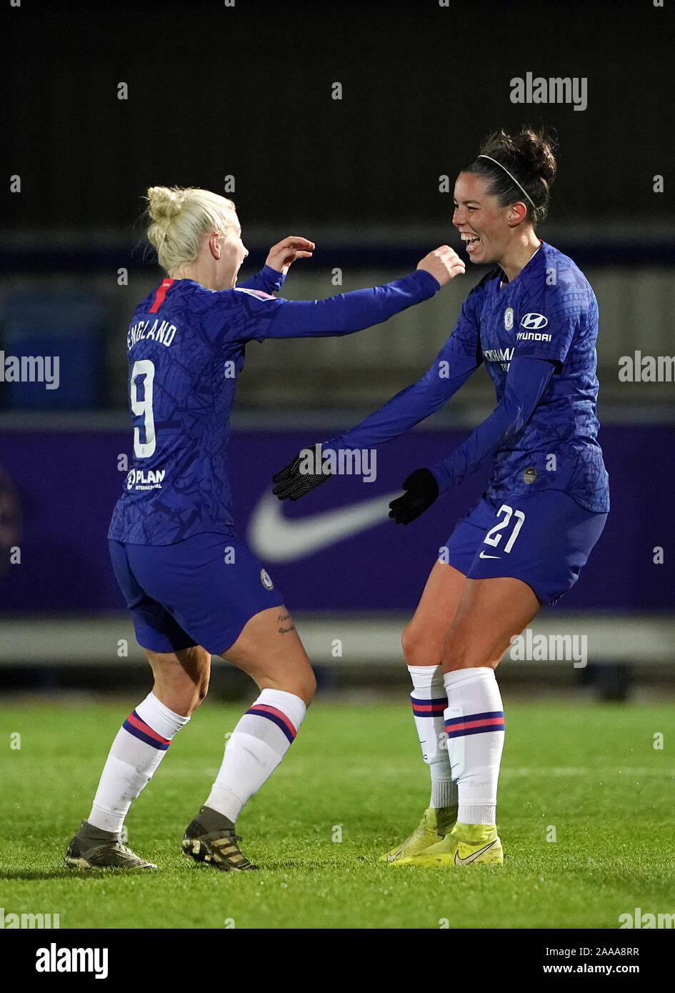 Chelsea's Deanna Cooper celebrates scoring her side's fourth goal of ...