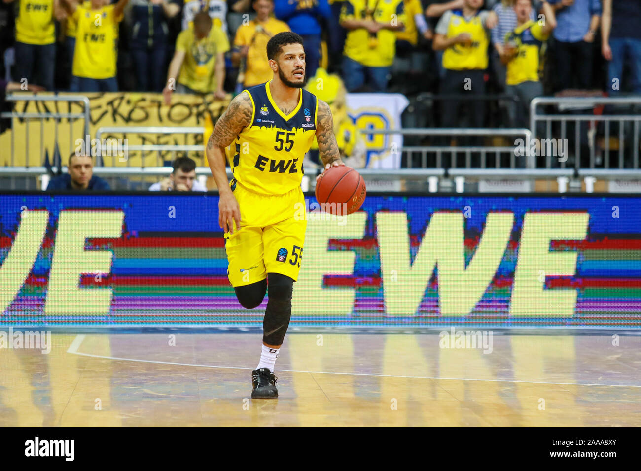 Oldenburg, Italy, 20 Nov 2019, #55 tyler larson during EWE Baskets ...