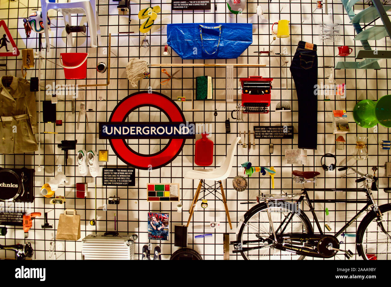 A display of items in the Design Museum in London, UK Stock Photo - Alamy