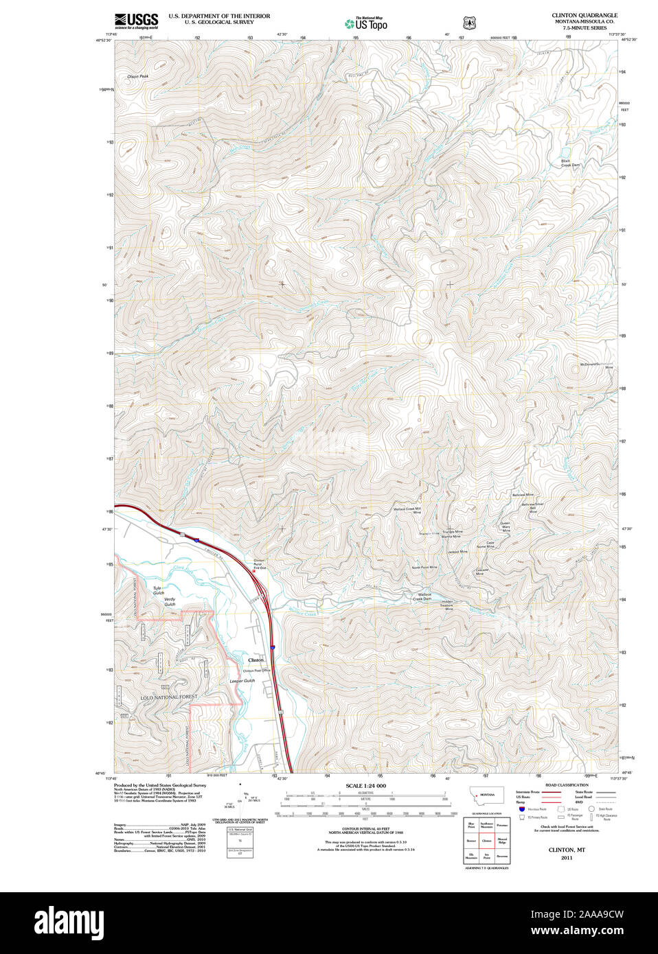 Map of clinton montana hi-res stock photography and images - Alamy