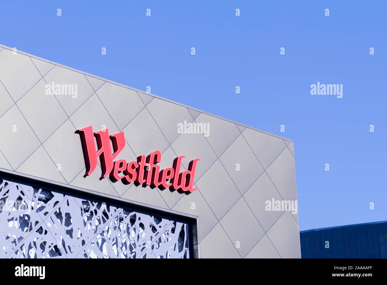 The logo of the former Westfield Group on the side of its Chatswood ...