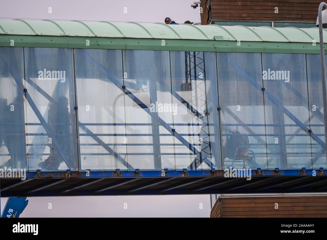 Hirtshals, Denmark, 20 November 2019: Port of the company Colorline and ...