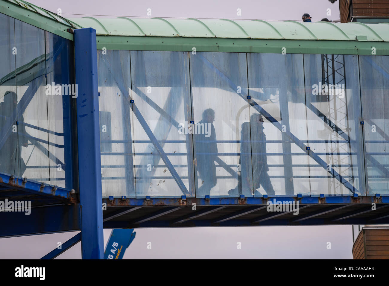 Hirtshals, Denmark, 20 November 2019: Port of the company Colorline and ...