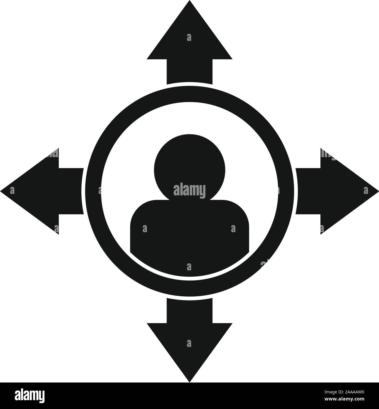 Man right decision icon. Simple illustration of man right decision ...