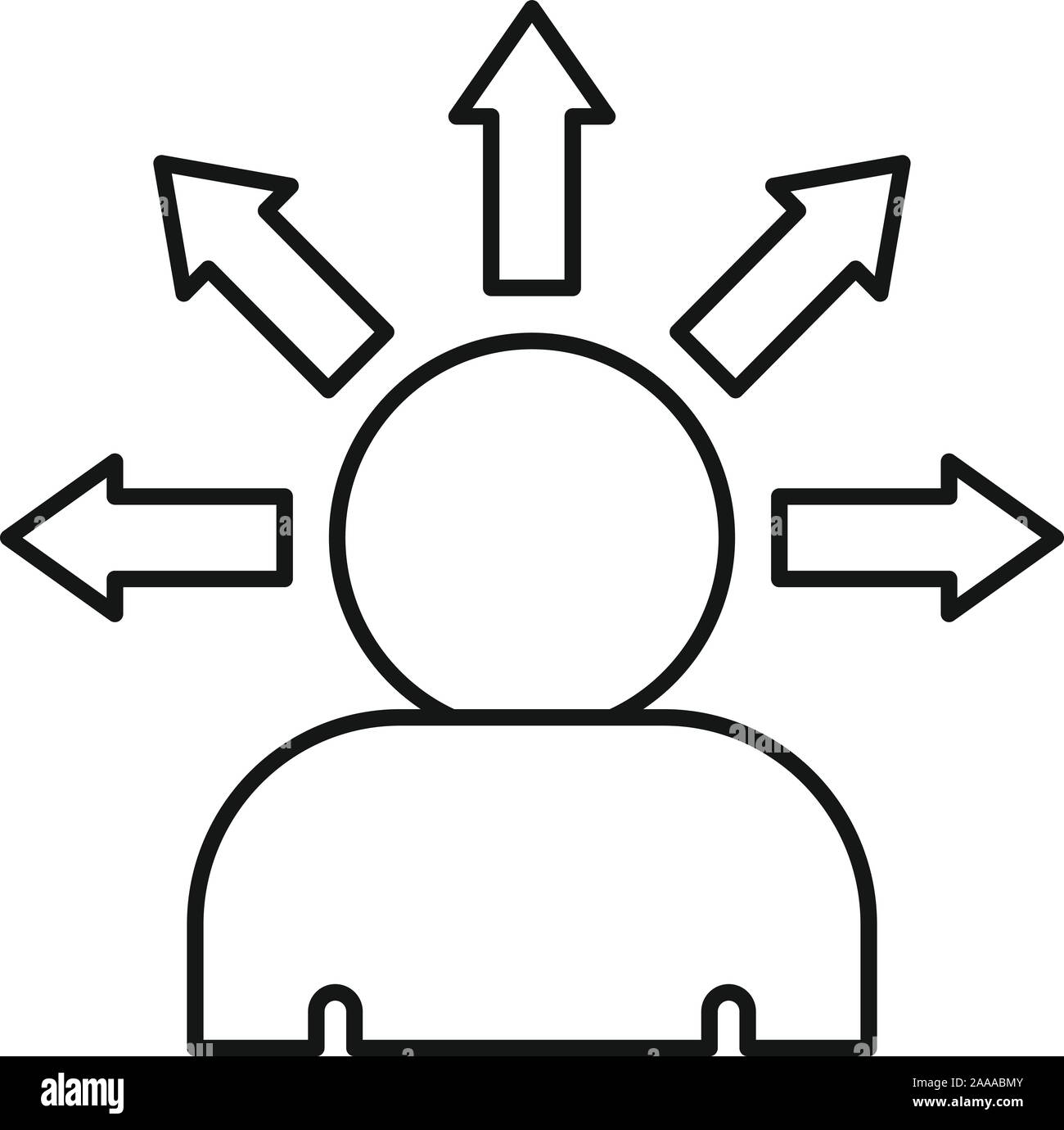 Man business decision icon. Outline man business decision vector icon ...