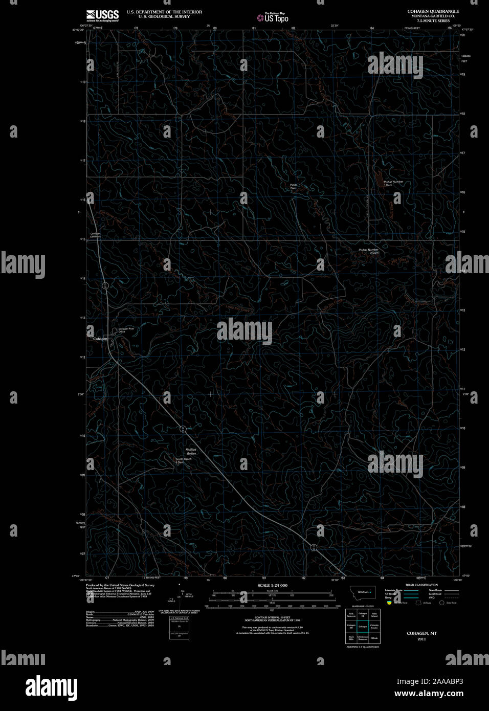 Map of cohagen montana hi-res stock photography and images - Alamy