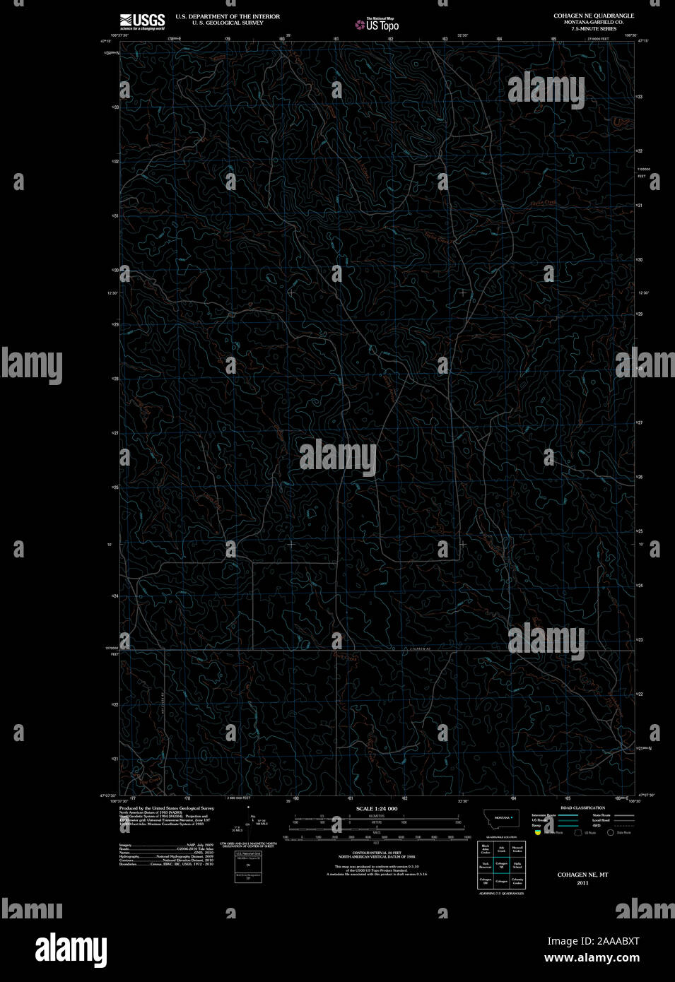 Map of cohagen montana hi-res stock photography and images - Alamy