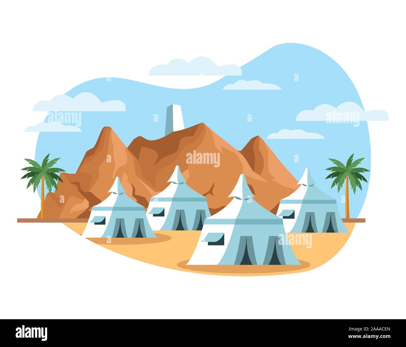 desert landscape scene with tents Stock Vector Image & Art - Alamy