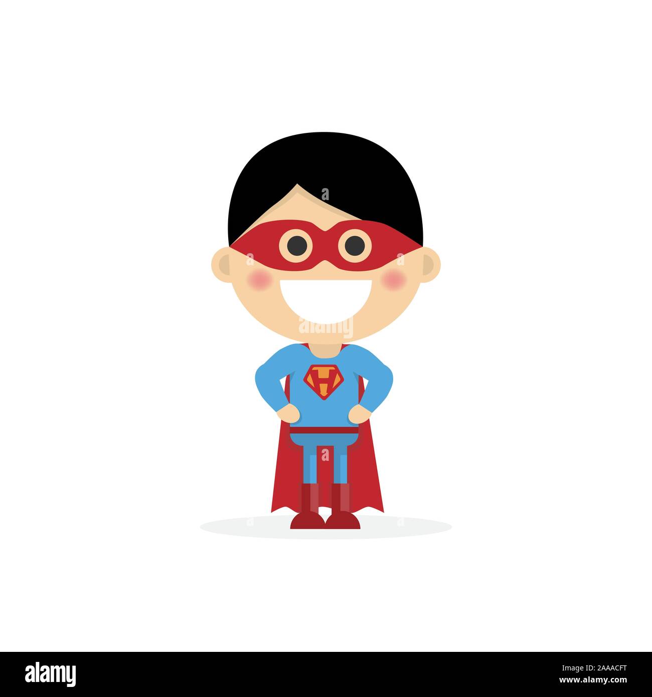 Boy cartoon cute illustration superhero vector Stock Vector Images - Alamy