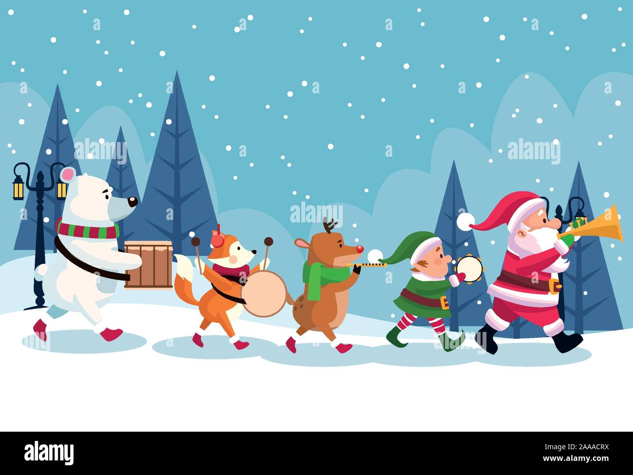 Santa claus playing instrument Stock Vector Images - Alamy