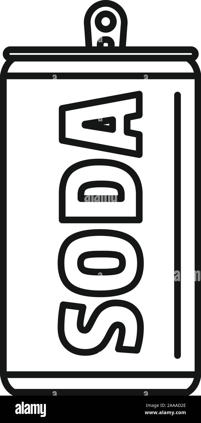 Soda tin can icon. Outline soda tin can vector icon for web design ...