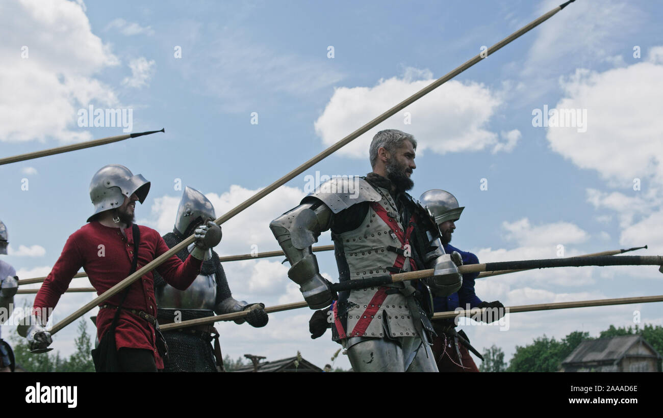 Knights in offensive Stock Photo - Alamy