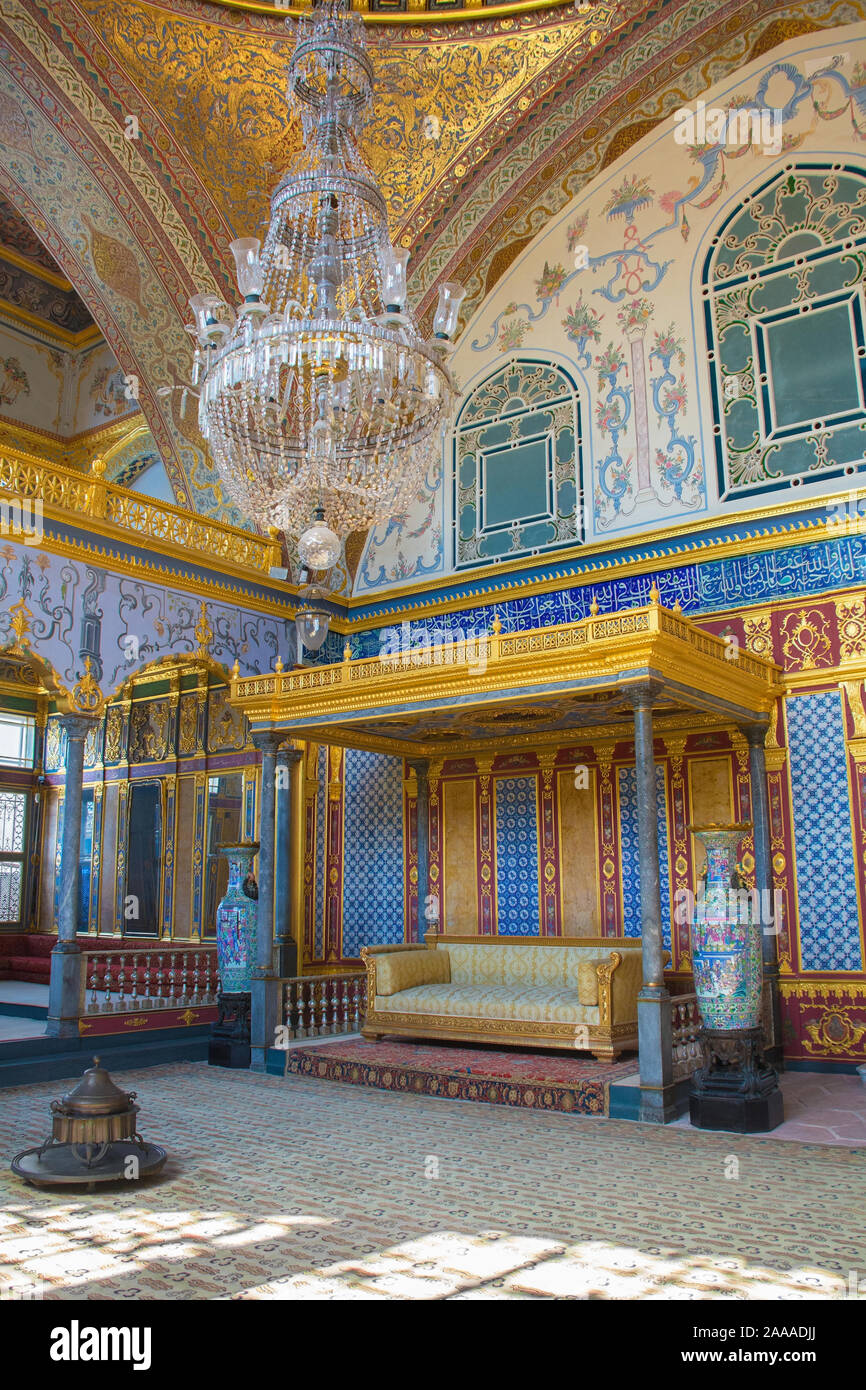The Imperial Hall in Topkapi Palace Harem in Istanbul, Turkey. Also ...