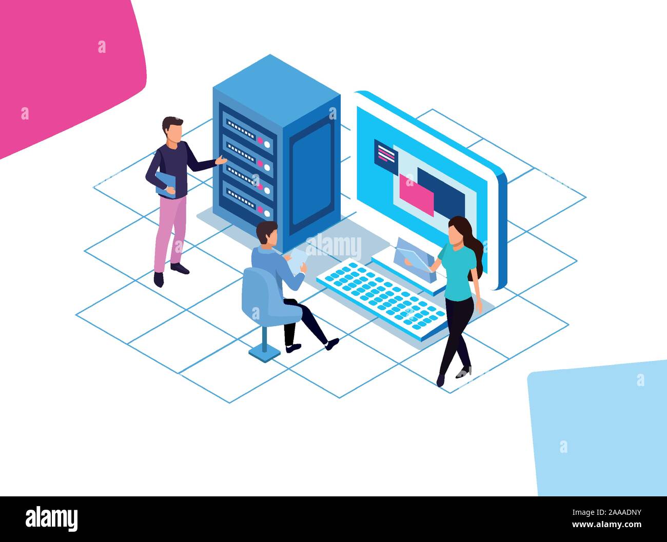 big data technology with laptop and desktop Stock Vector Image & Art ...