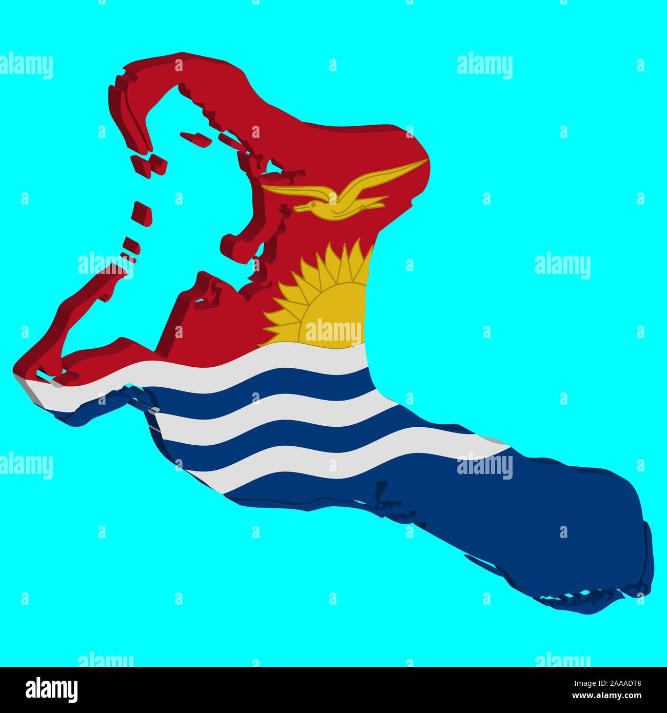3D Map Kiribati Flag Vector illustration Eps 10 Stock Vector Image ...