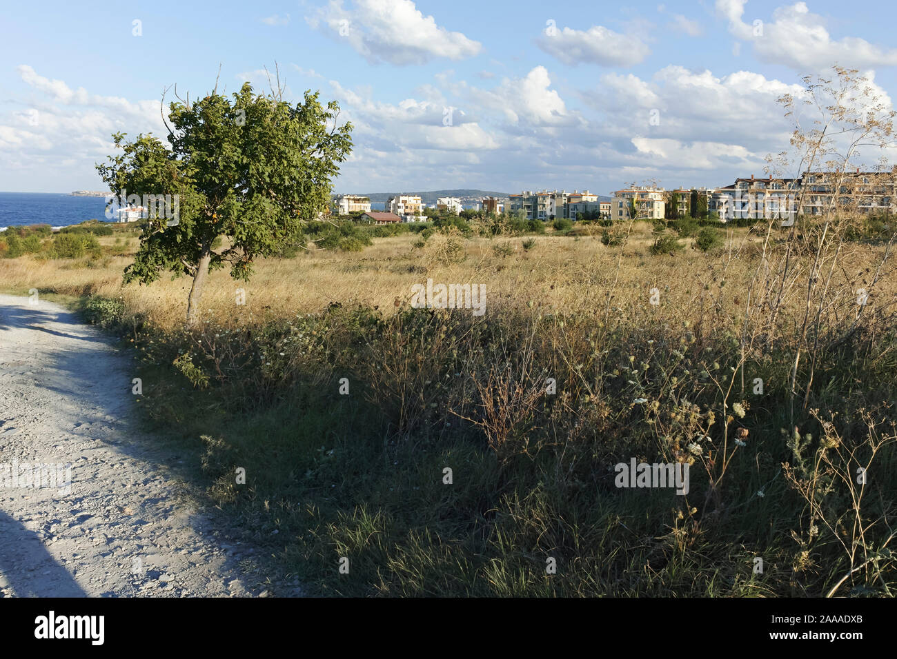 Sunset Landscape of the coastline of Resort of Chernomorets, Burgas ...