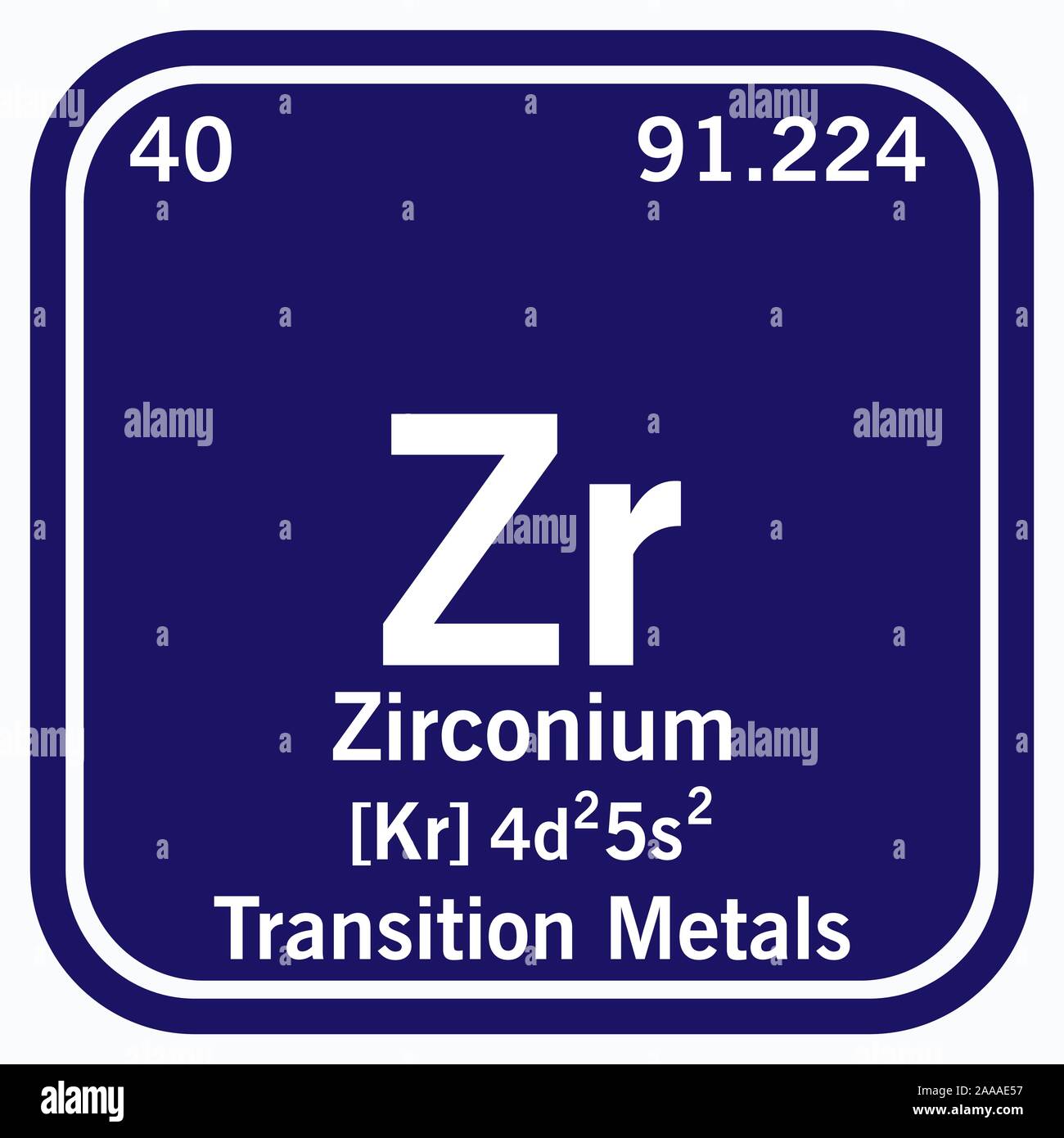 Zirconium Periodic Table of the Elements Vector illustration eps 10 ...