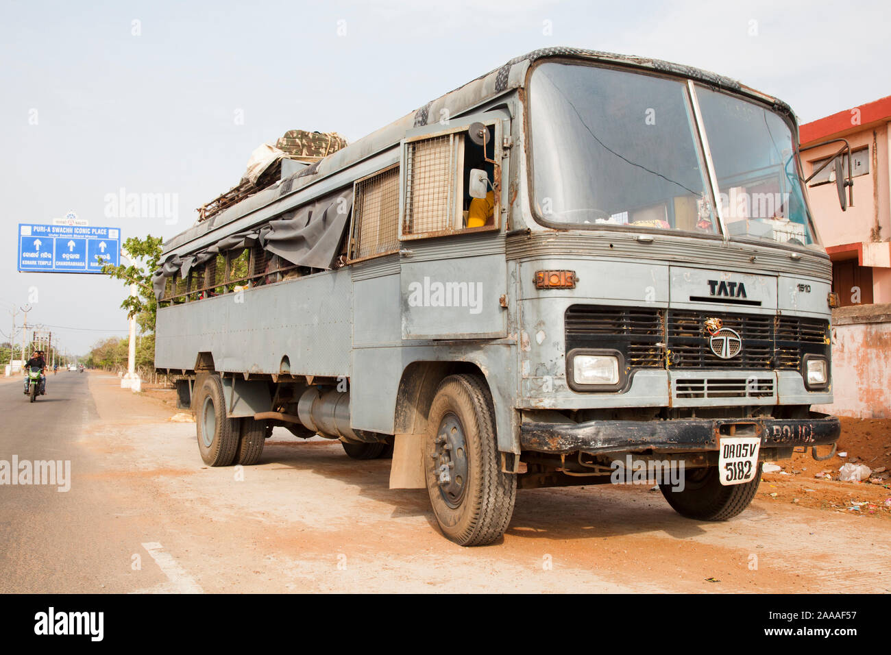 Odisha Police bus transporting police reinforcements during the ...