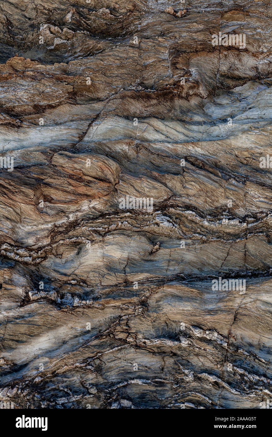 Natural texture of the rock surface where you can see the lines drawn ...