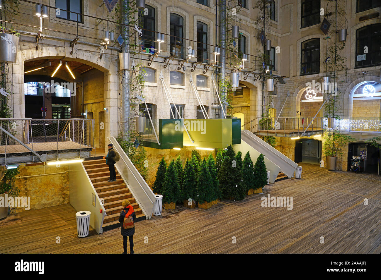MARSEILLE, FRANCE -15 NOV 2019- Night view of Les Docks Village, a ...