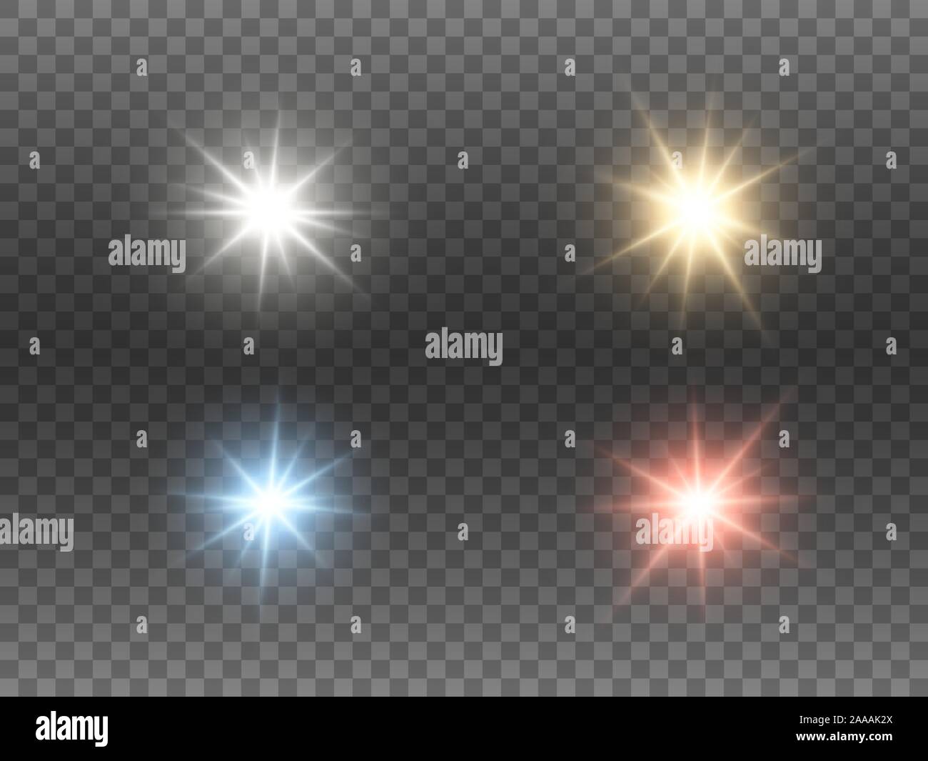 Sparkling color lights set on transparent background. Glowing Christmas ...