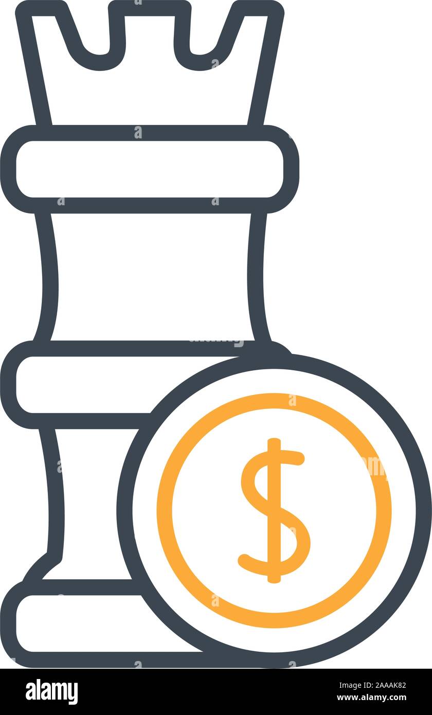 chess tower with coin money dollar Stock Vector Image & Art - Alamy