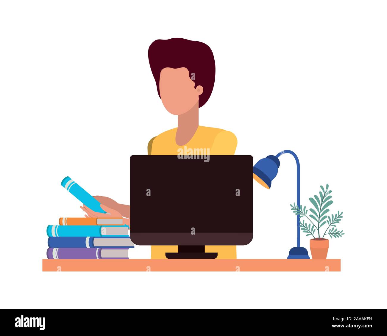 Avatar man person with computer vector design Stock Vector Image & Art ...