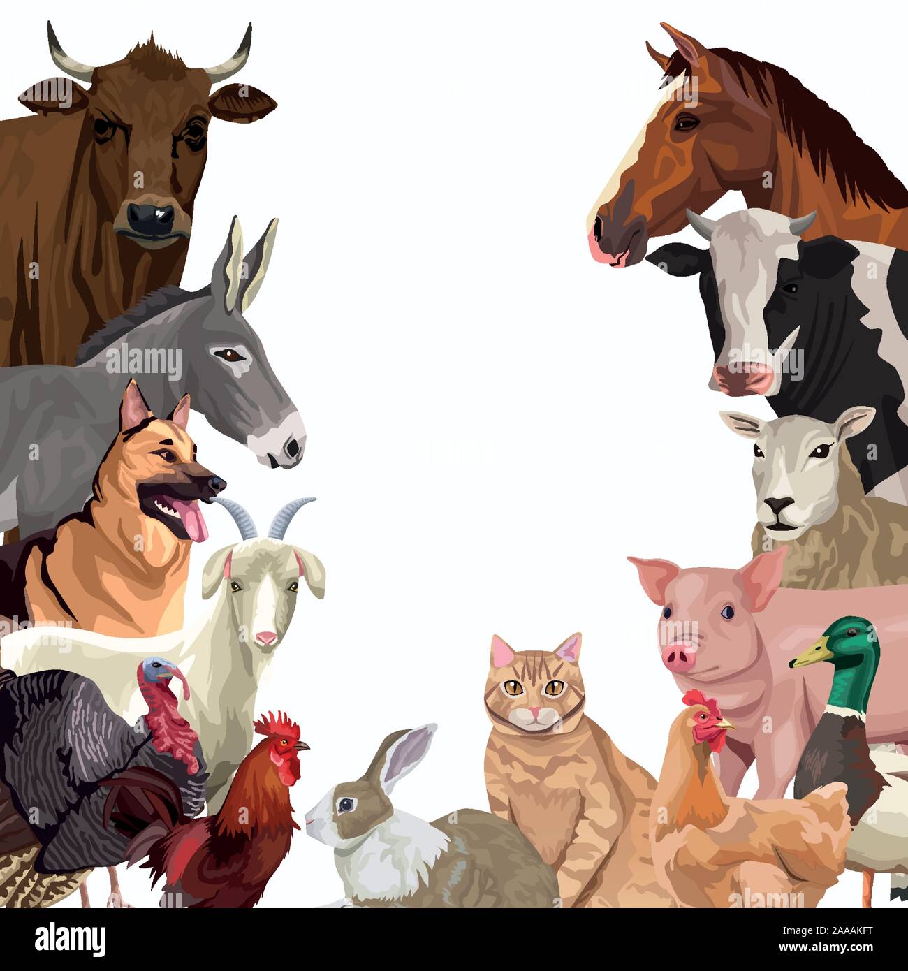 group of animals farm characters Stock Vector Image & Art - Alamy