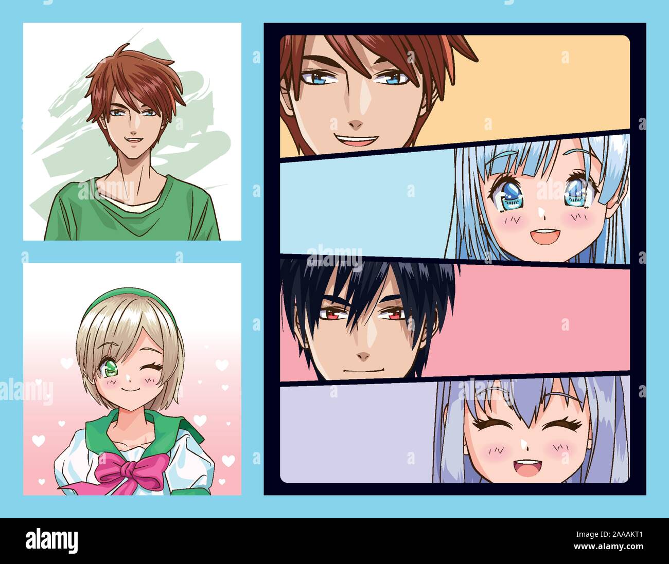 Group of japanese boys Stock Vector Images - Alamy