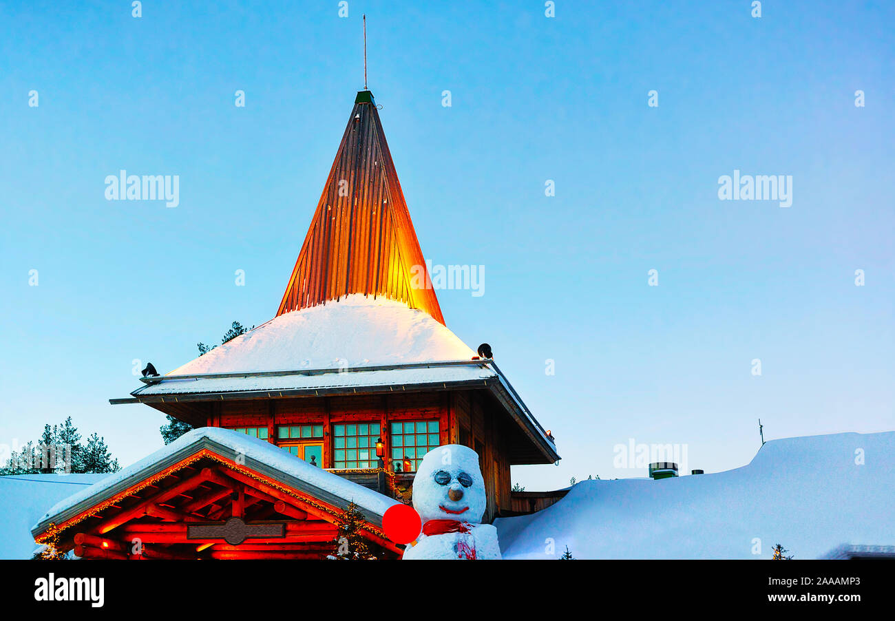 Snowman at Santa Office of Santa Village Rovaniemi Lapland new Stock ...