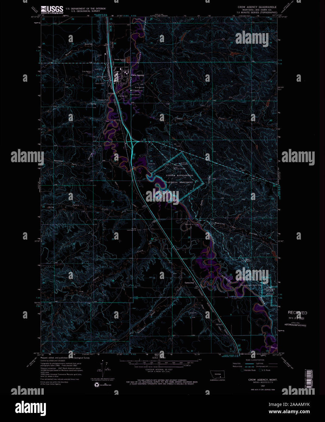 Map of crow agency montana hi-res stock photography and images - Alamy