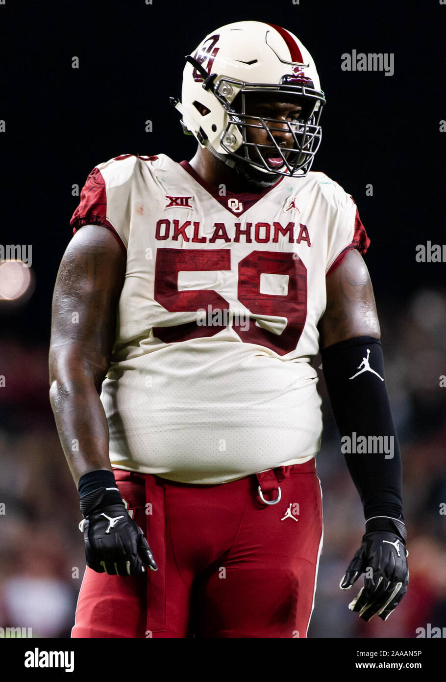 Waco, Texas, USA. 16th Nov, 2019. Oklahoma Sooners offensive lineman ...