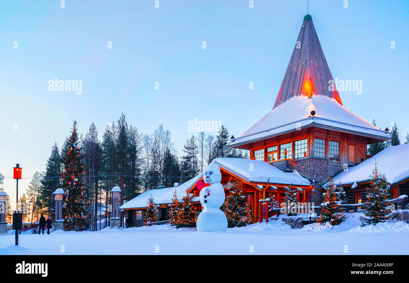 Snowman at Santa Office at Santa Village Rovaniemi Lapland new Stock ...