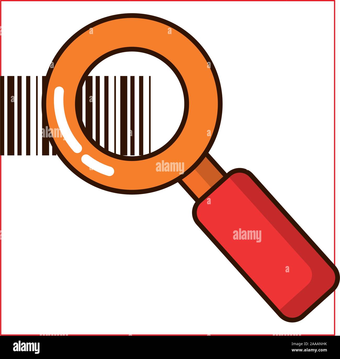 magnifying glass with bar codes icons Stock Vector Image & Art - Alamy