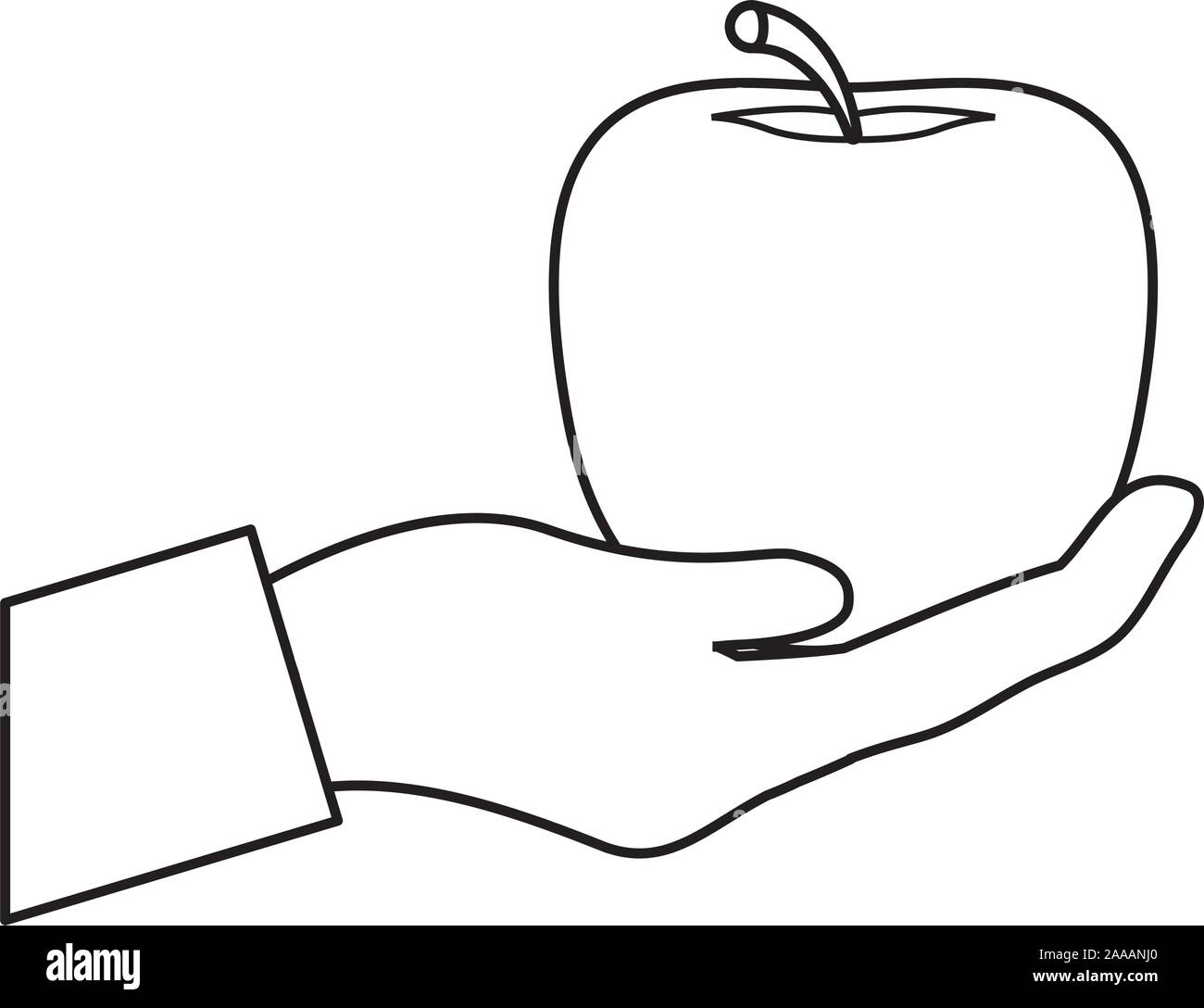 hand lifting apple fresh fruit Stock Vector Image & Art - Alamy