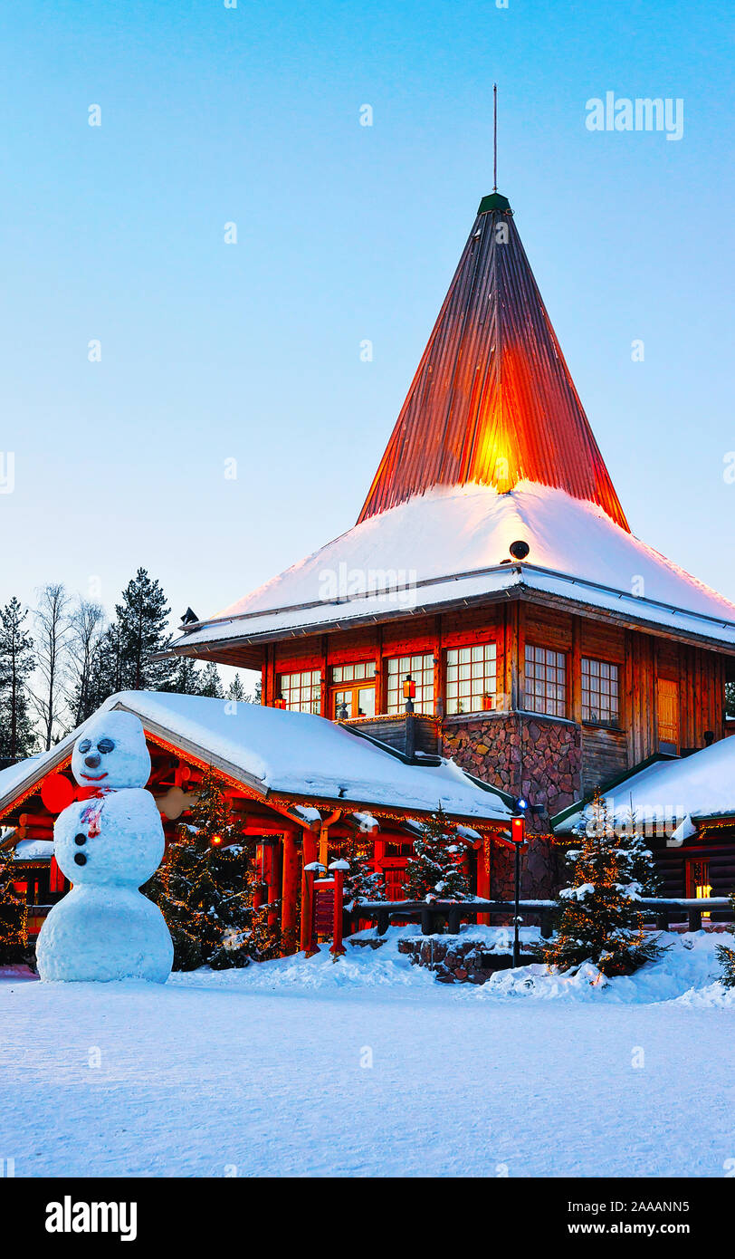 Snowman at Santa Office Santa Village Rovaniemi Lapland new Stock Photo ...