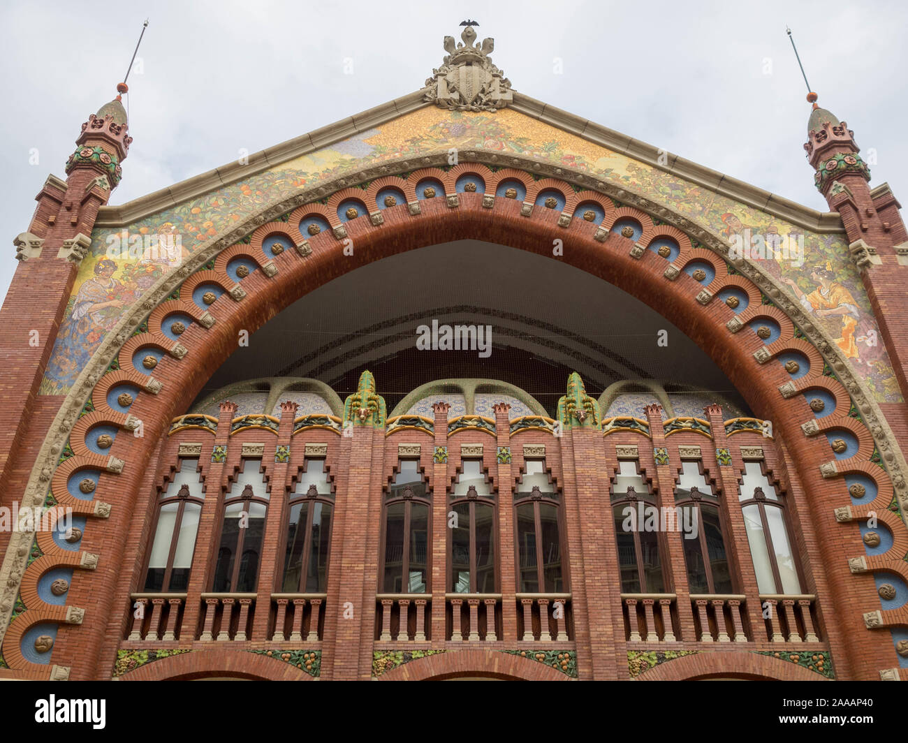 Valencia's Mercado de Colon facade detail Stock Photo - Alamy