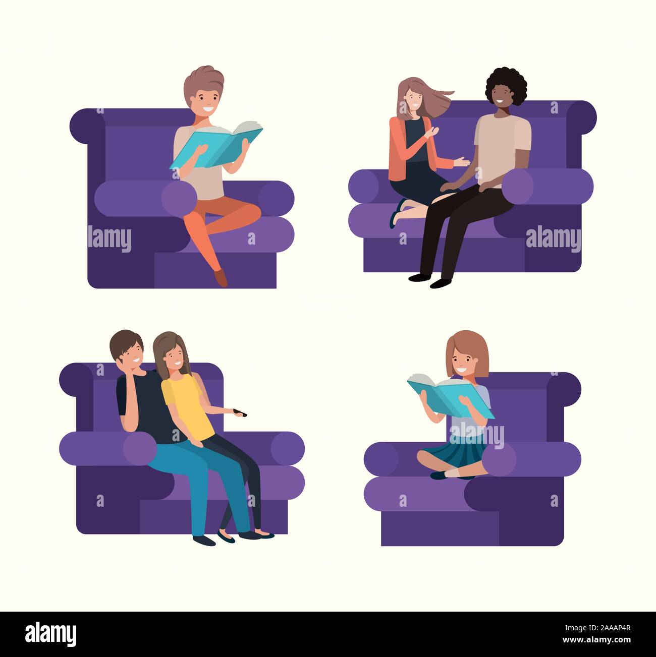 People sitting in a seat vector design Stock Vector Image & Art - Alamy