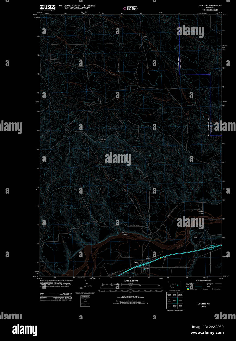 Custer montana map hi-res stock photography and images - Alamy
