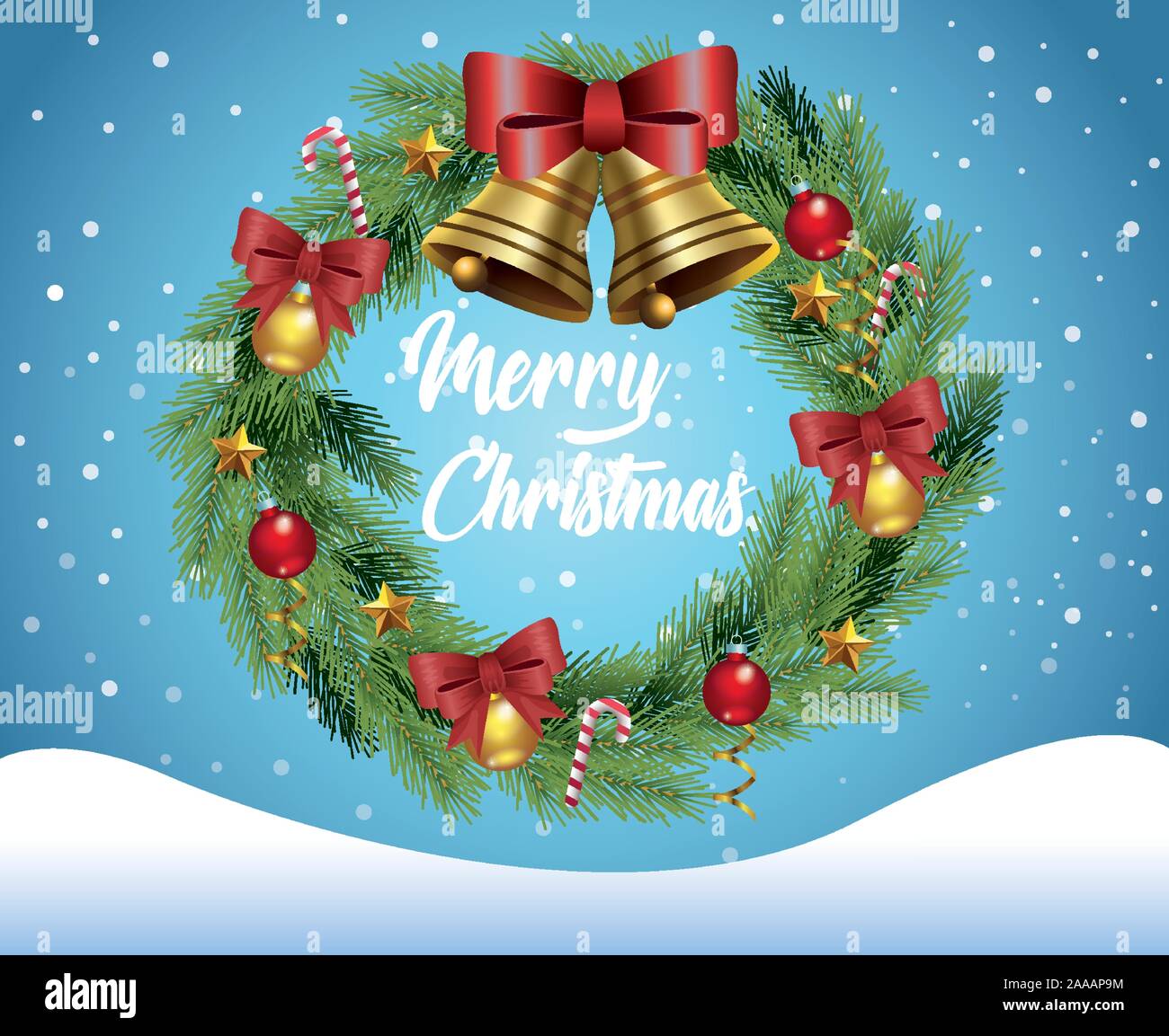 merry christmas card with crown in snowscape Stock Vector Image & Art ...
