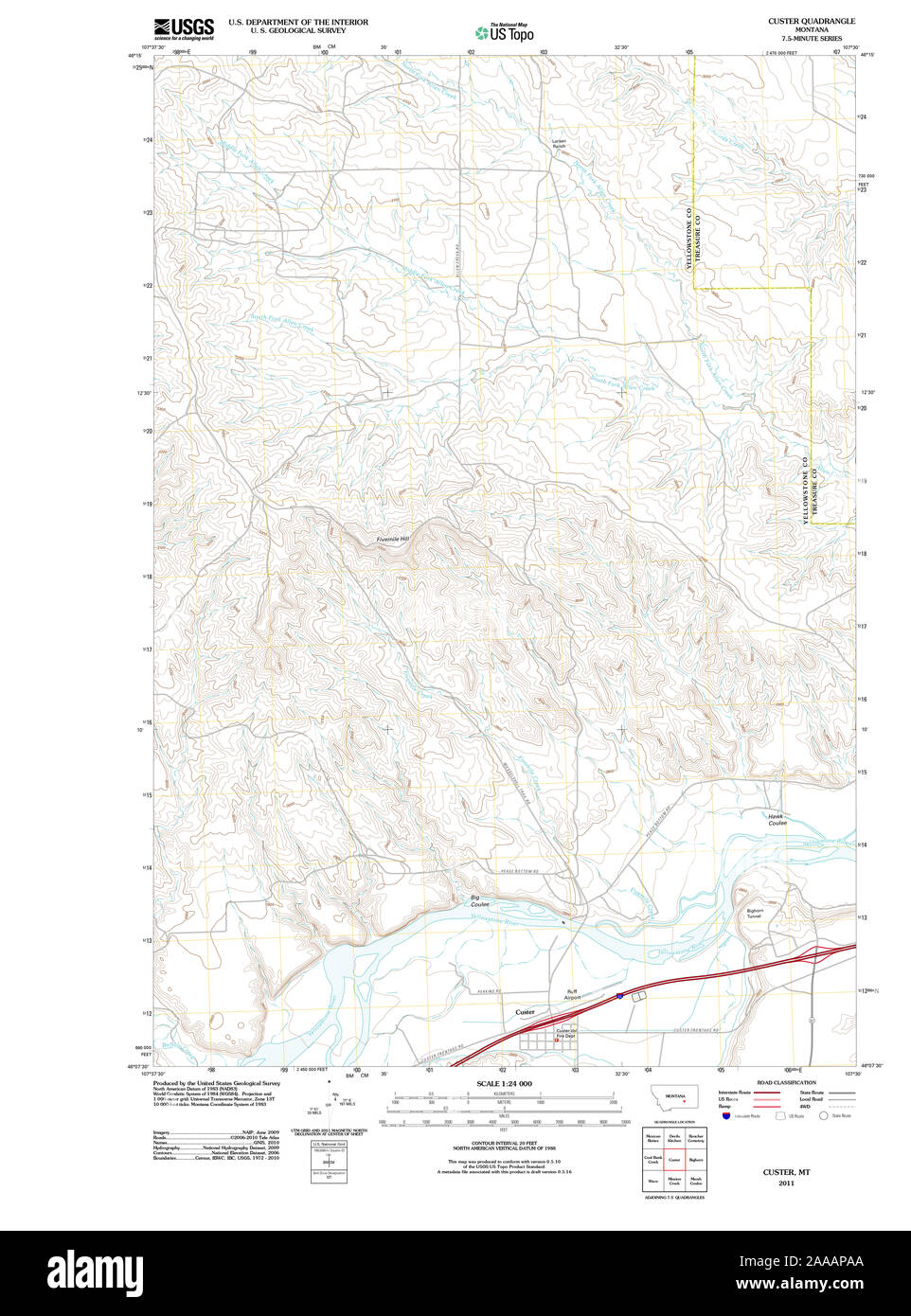 Custer montana map hi-res stock photography and images - Alamy